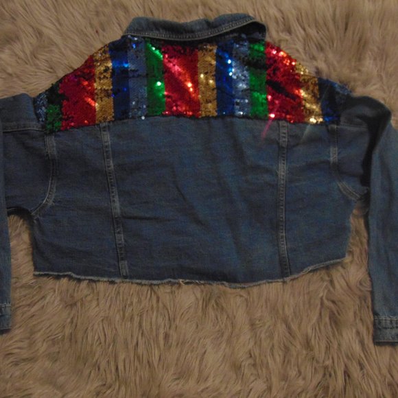 N/A | Jackets & Coats | Colorful Sequence Blue Jean Denim Jacket | Poshmark